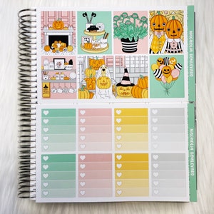 Minty Halloween Vertical Weekly Planner Sticker Kit - Etsy