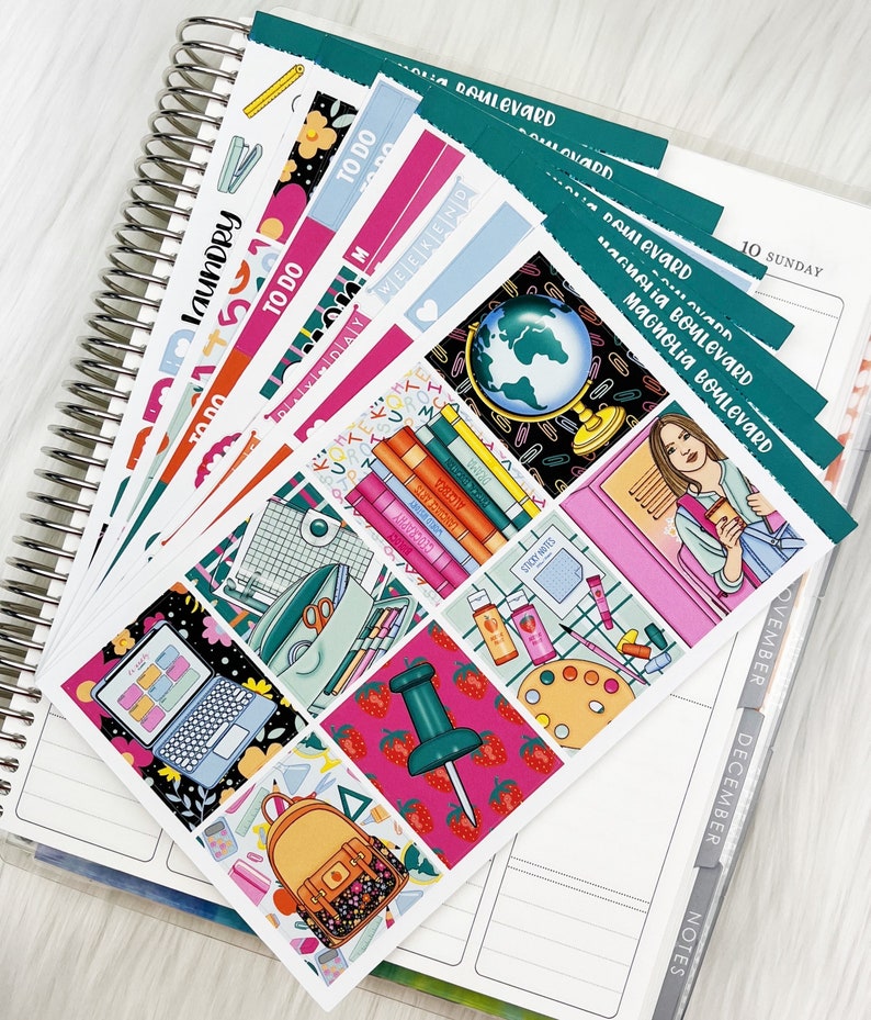 School Days - Vertical Weekly Planner Sticker Kit - Etsy