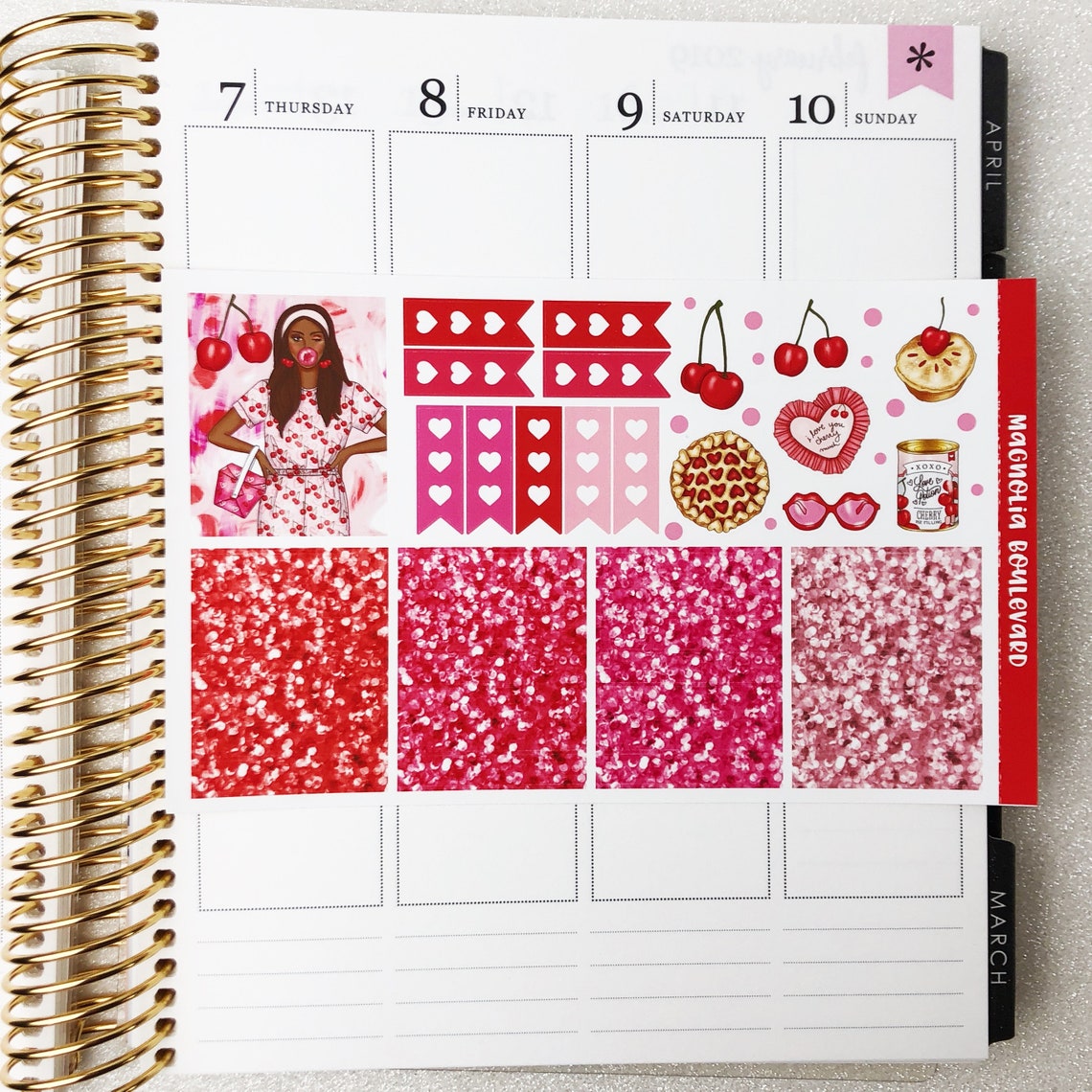 Cherry Vertical Weekly Planner Sticker Kit - Etsy