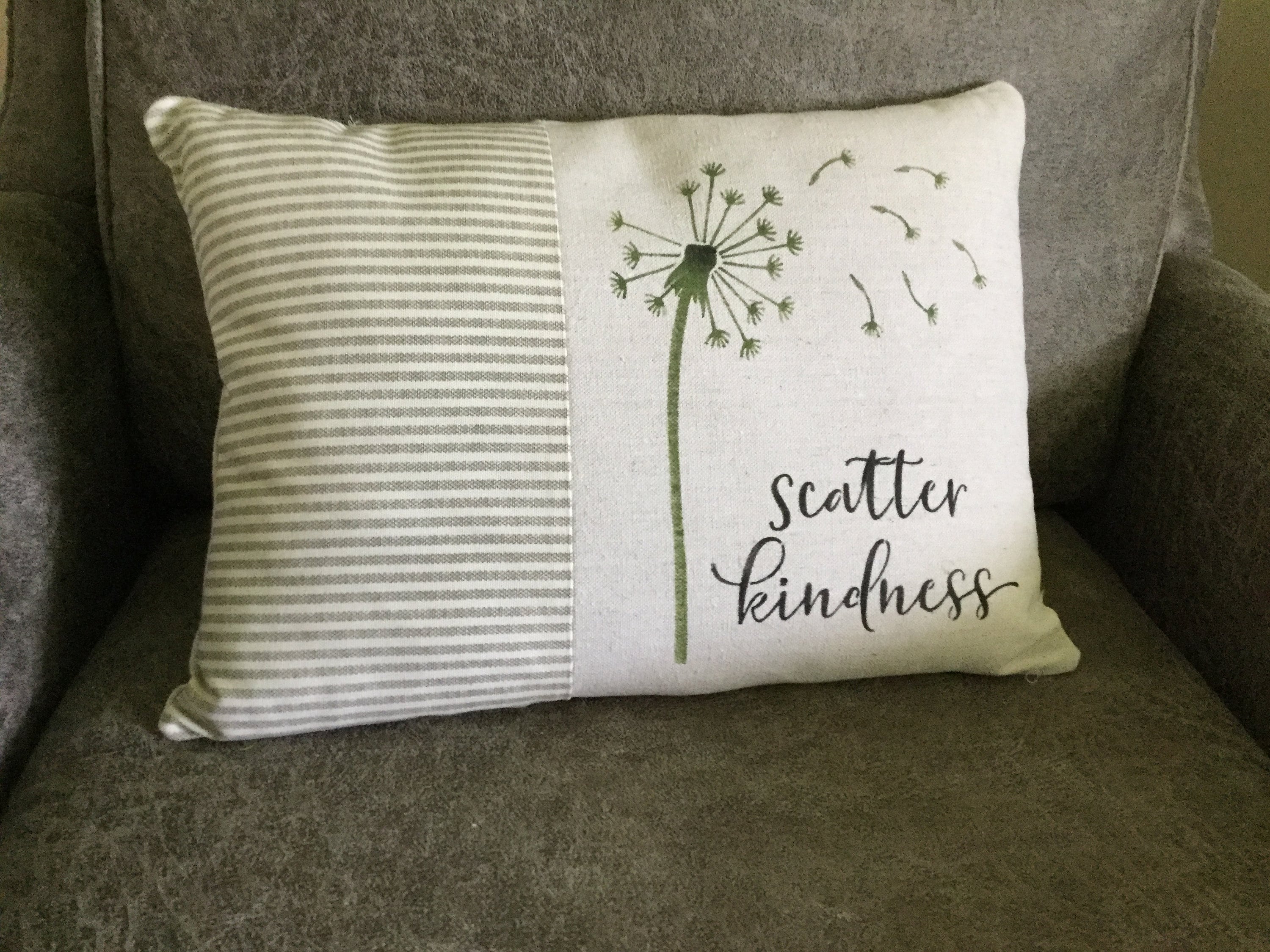 Vintage Inspired Small Pillow Made With Scatter Kindness Stenciled on ...