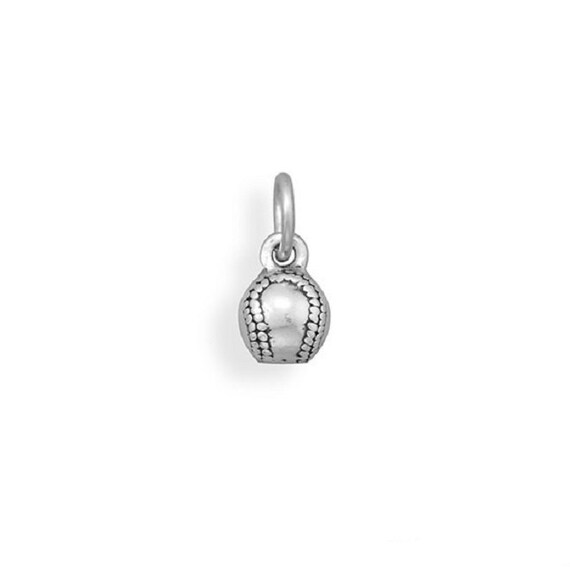 Items similar to Baseball Charm - Jewelry in Oxidized .925 Sterling ...