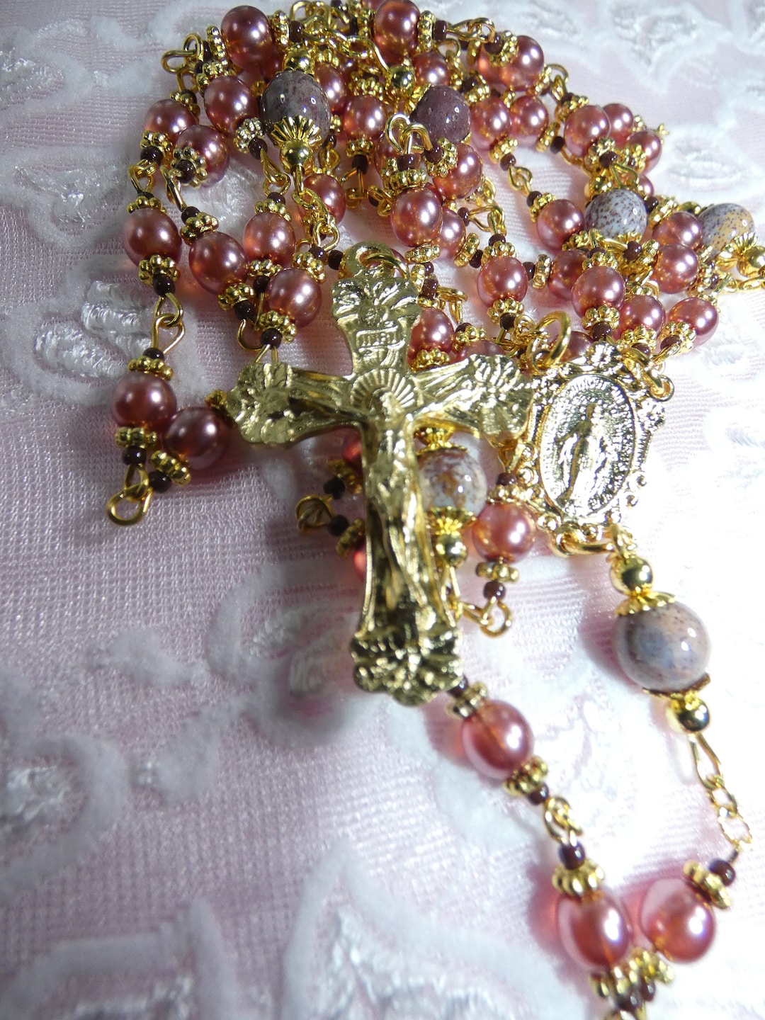 Golden Rose Rosary - Etsy