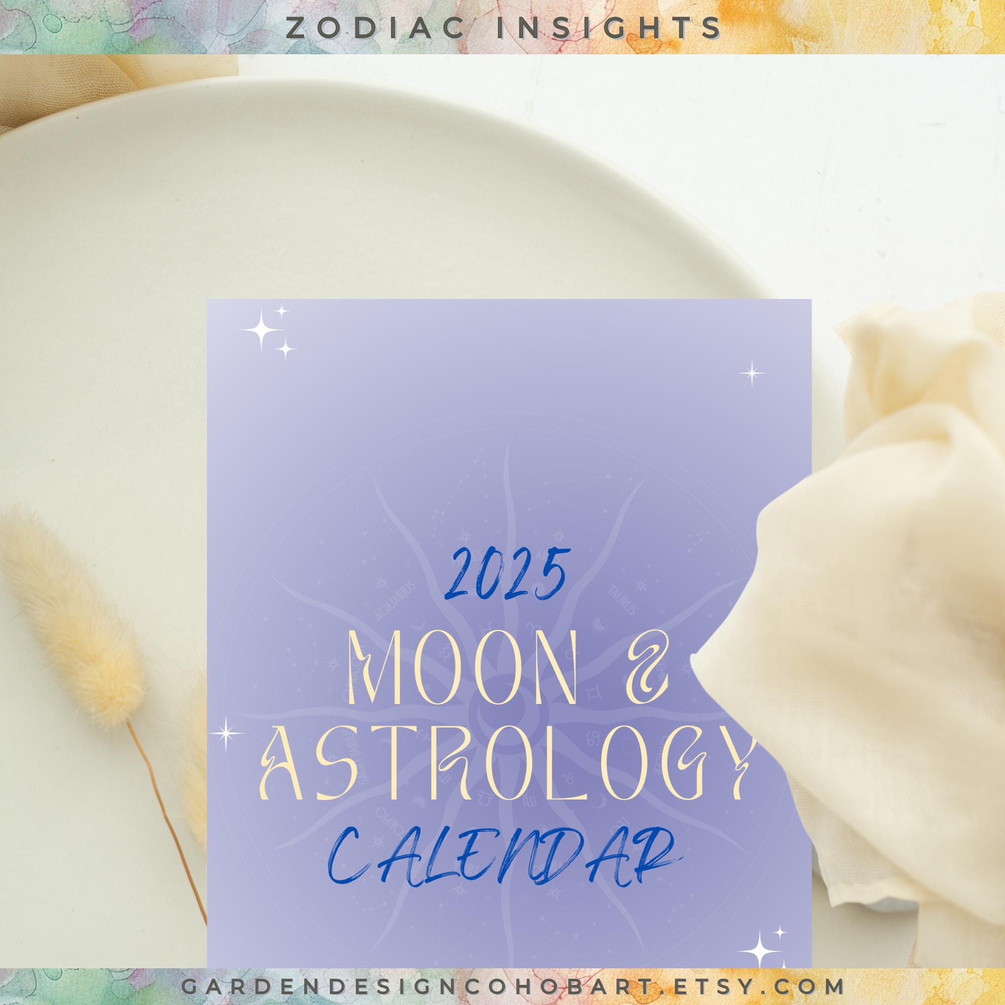 2025 Moon Calendar, Moon and Astrology Planner 2025, Lunar Calendar ...