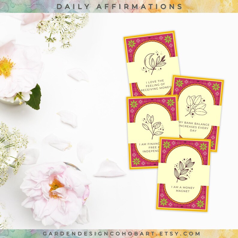 Daily Positive Affirmations Printable, 30 Abundance Affirmation Cards ...