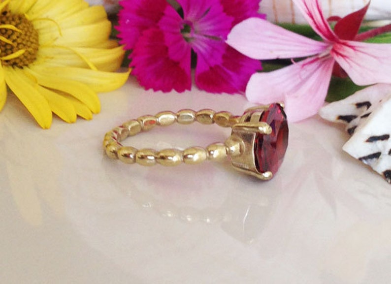 Garnet Ring January Birthstone Gold Ring Promise Ring - Etsy