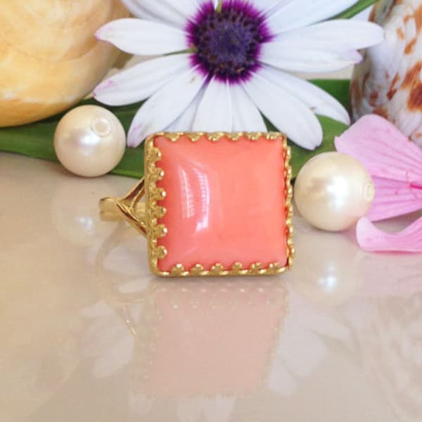 Pink Gemstone Ring - Etsy