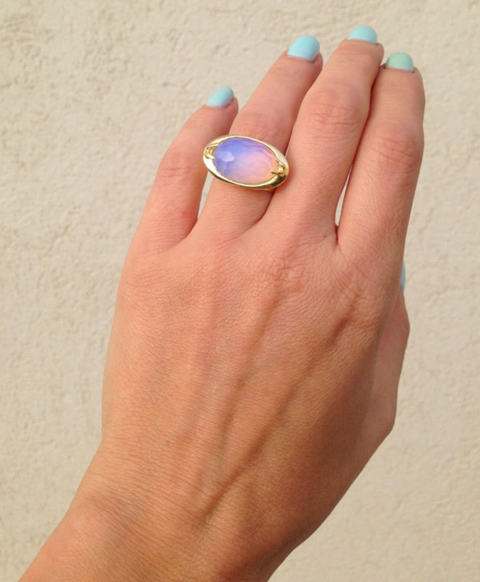 Opalite Ring Gemstone Ring Oval Ring Large Stone Ring | Etsy