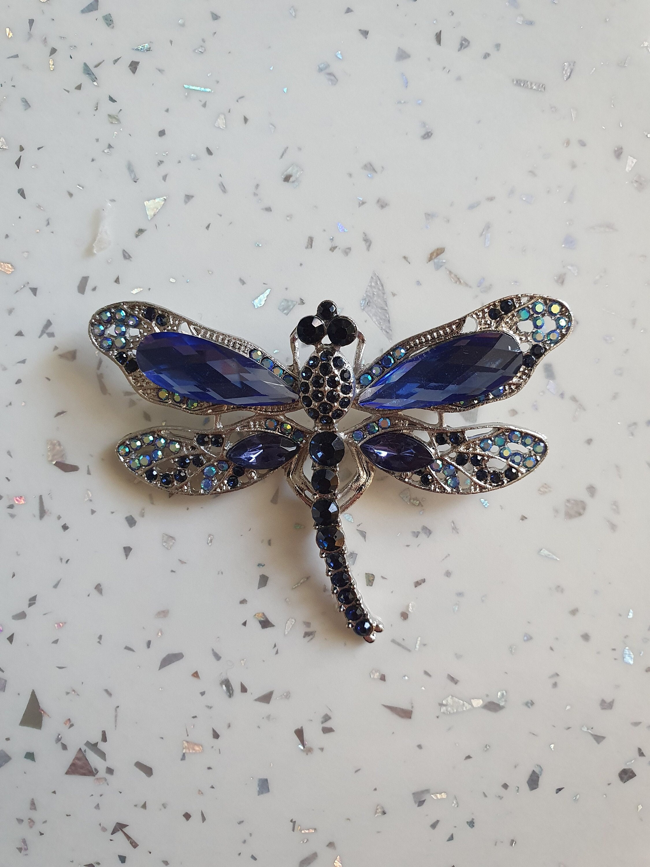 Art Nouveau Blue Dragonfly Brooch - Etsy UK
