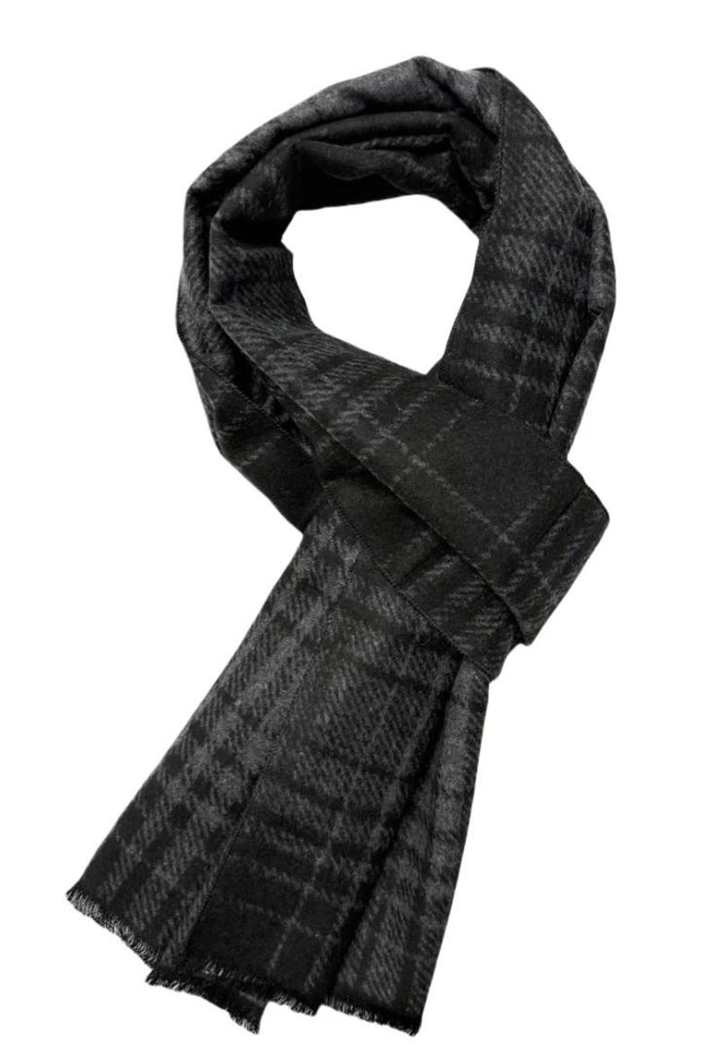 Men's Checked Scarf. Grey and Black. Super Soft. - Etsy