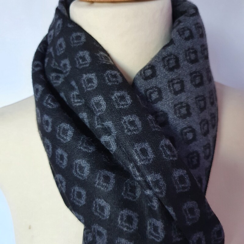 Black Grey Scarf - Etsy