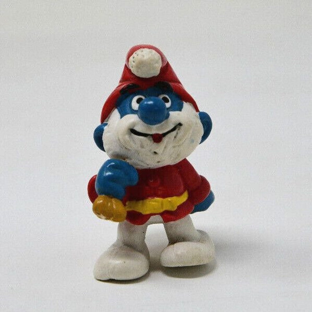 Smurfs 20124 Santa Papa Smurf White Horn Vintage Figure PVC Toy ...
