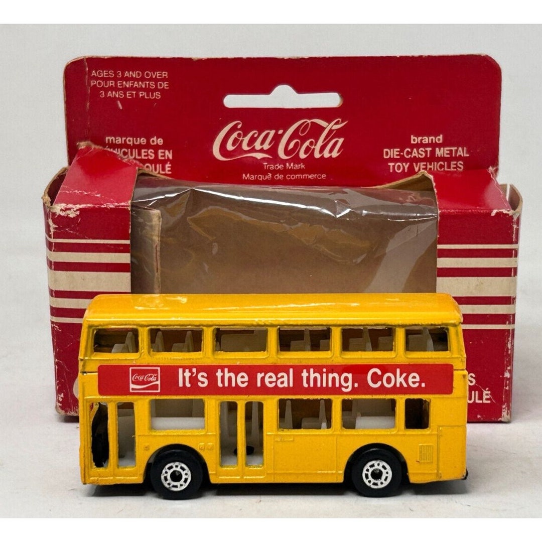 Vintage Matchbox Coca Cola Coke Double Decker Bus Leyland Titan Yellow ...