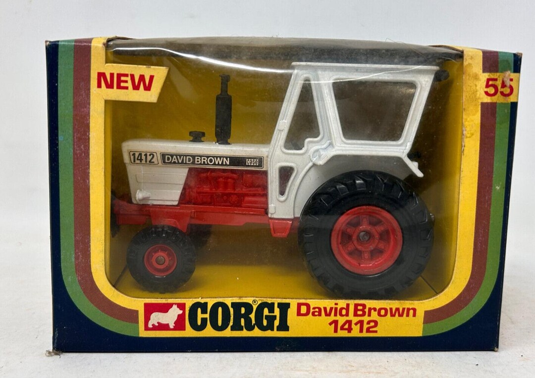 Vintage Corgi #55 David Brown 1412 Farm Tractor With Original Box - Etsy