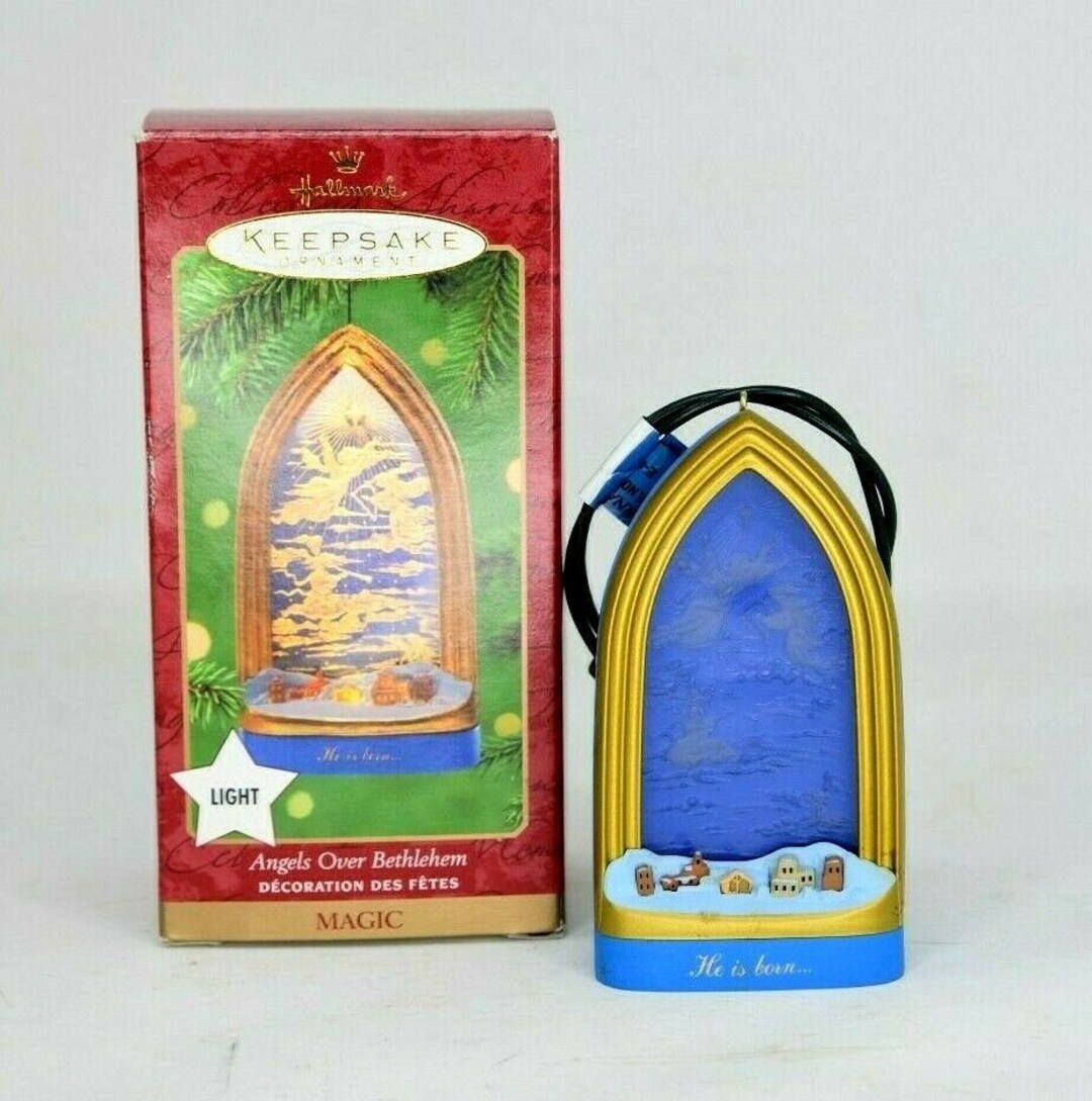 Angels Over Bethlehem "he is Born" Light Hallmark Keepsake Ornament ...