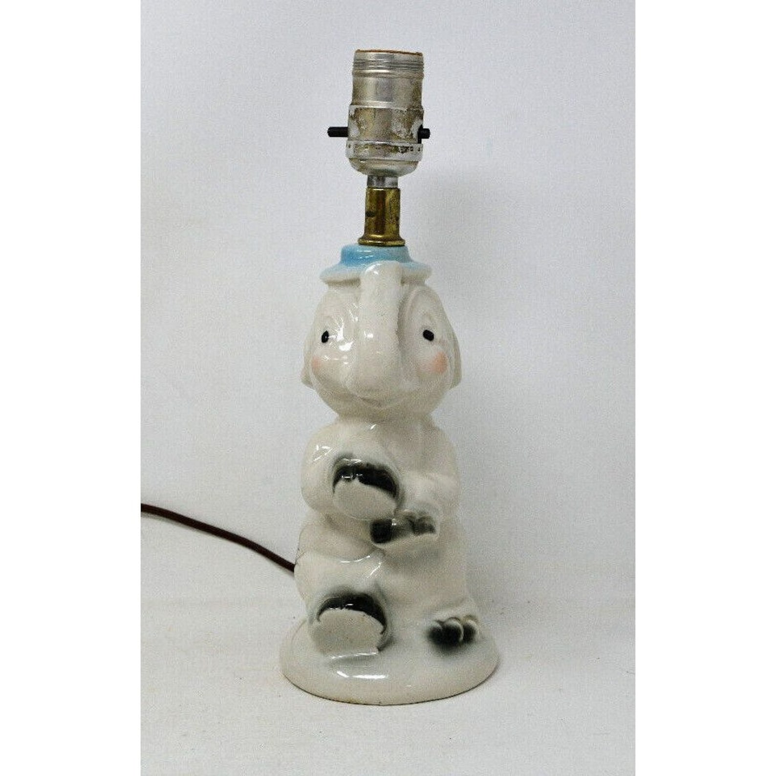 Vintage Ceramic Circus Elephant Table Lamp Cute Nursery Lamp Works - Etsy