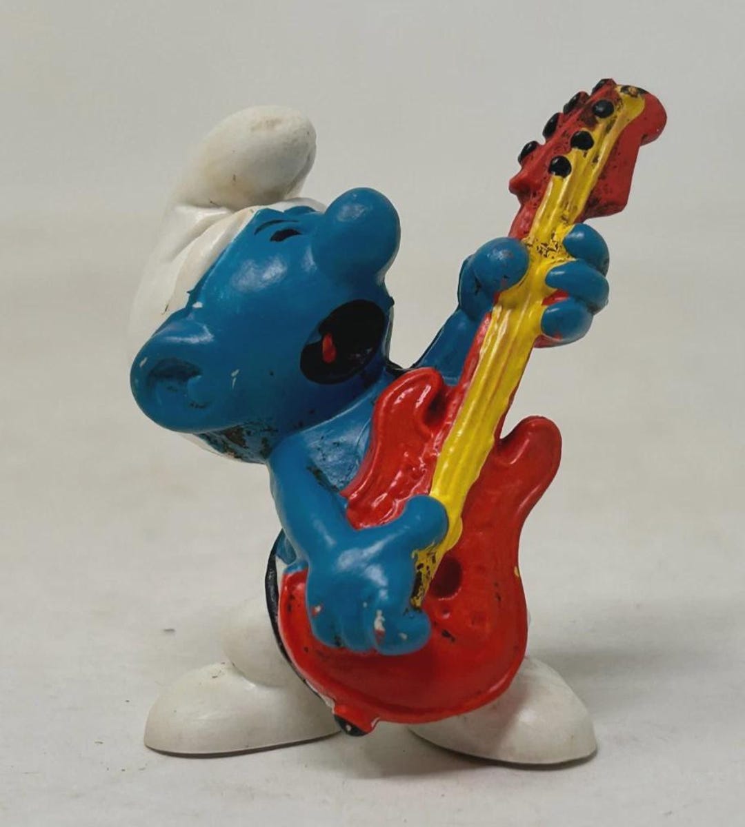 Smurfs 20023 Guitar Smurf Rock N Roll Figure 1977 PVC Figurine Schleich ...