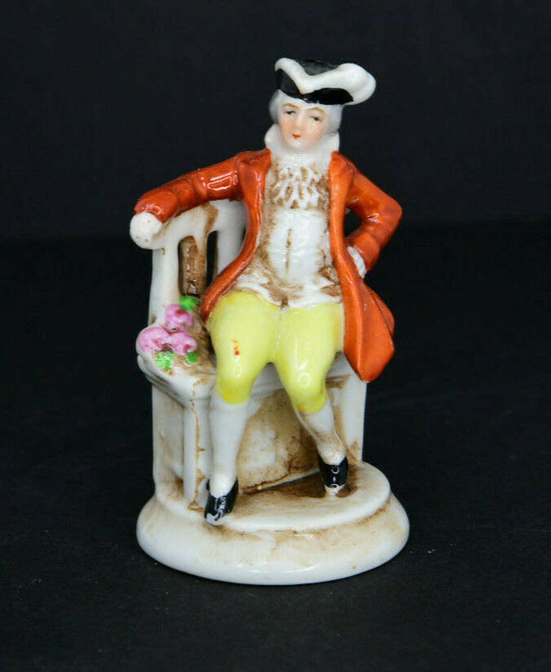 Colonial Figure Sitting on Bench Occupied Japan 3 1/2 Inch - Etsy