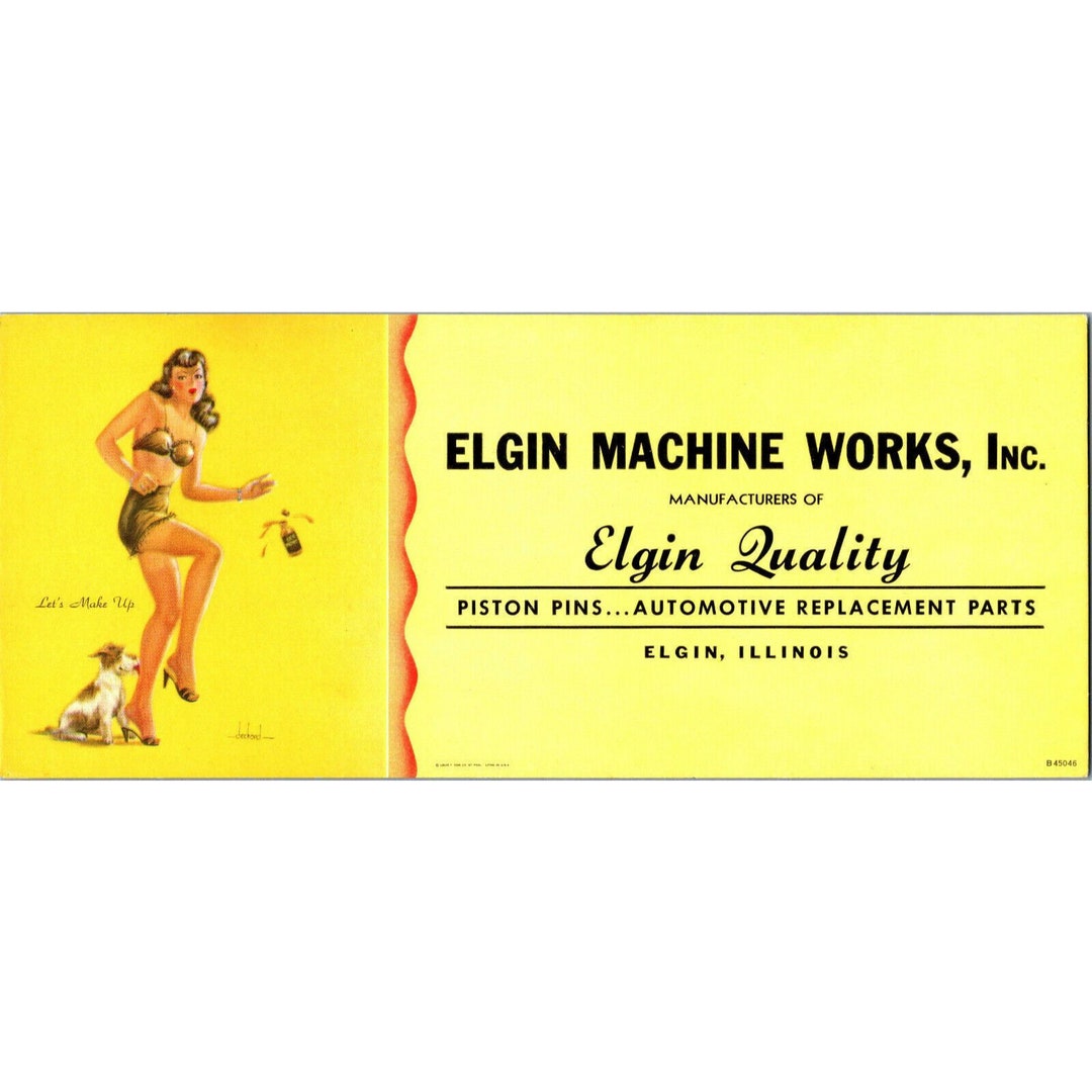 Vintage Pin up Cheesecake Sexy Girl Ink Blotter let's Make Up - Etsy