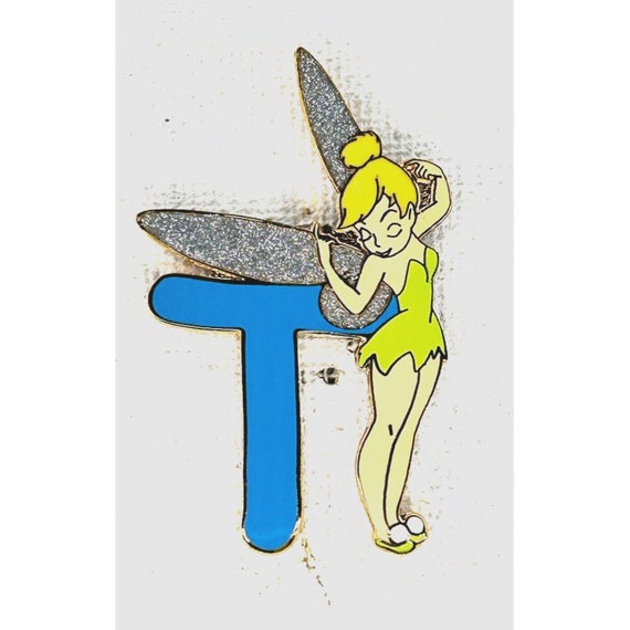 Disney 2002 Alphabet Pin T For Tinker Bell Glitter W… - Gem