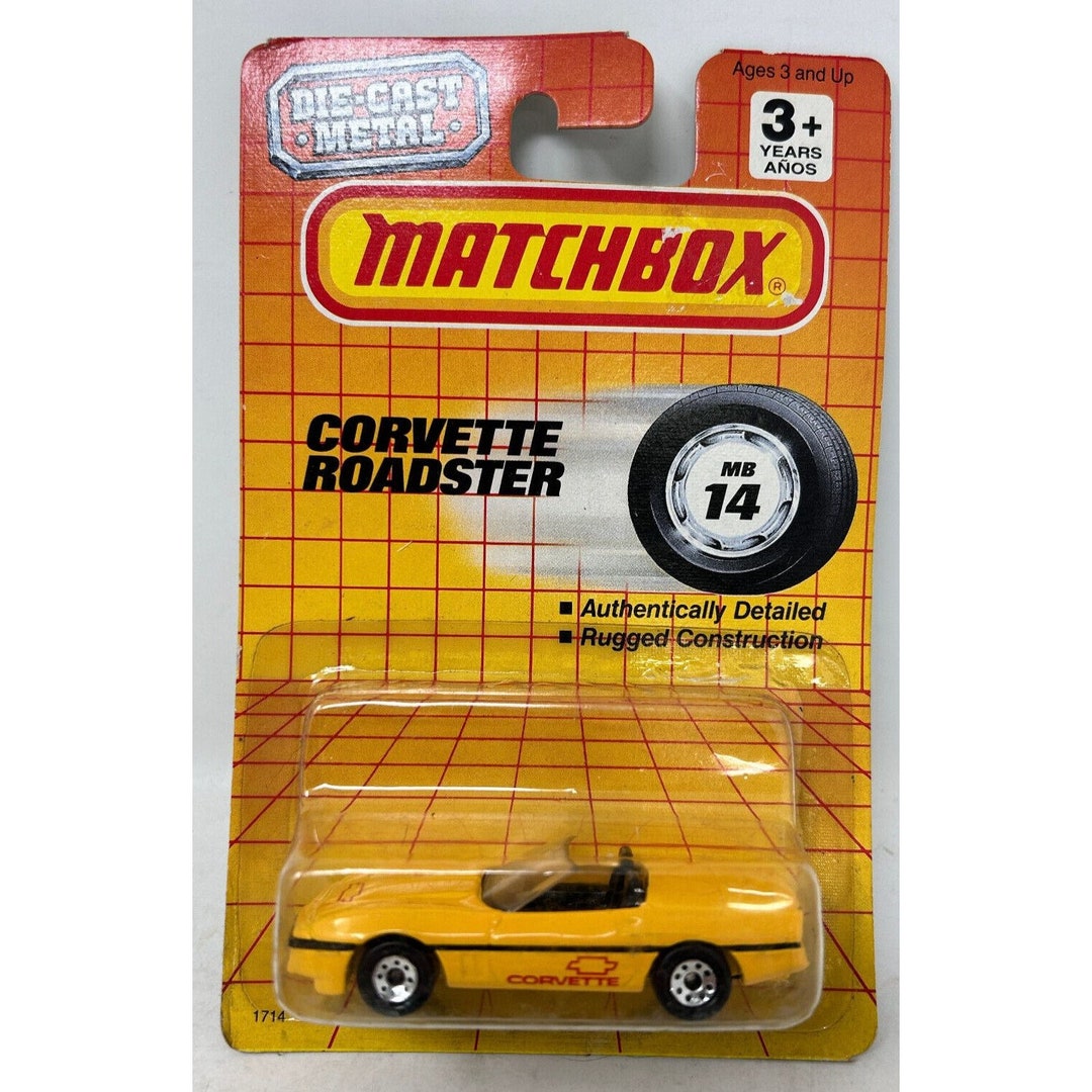 Vintage Matchbox Yellow Corvette Roadster MB14 - Etsy
