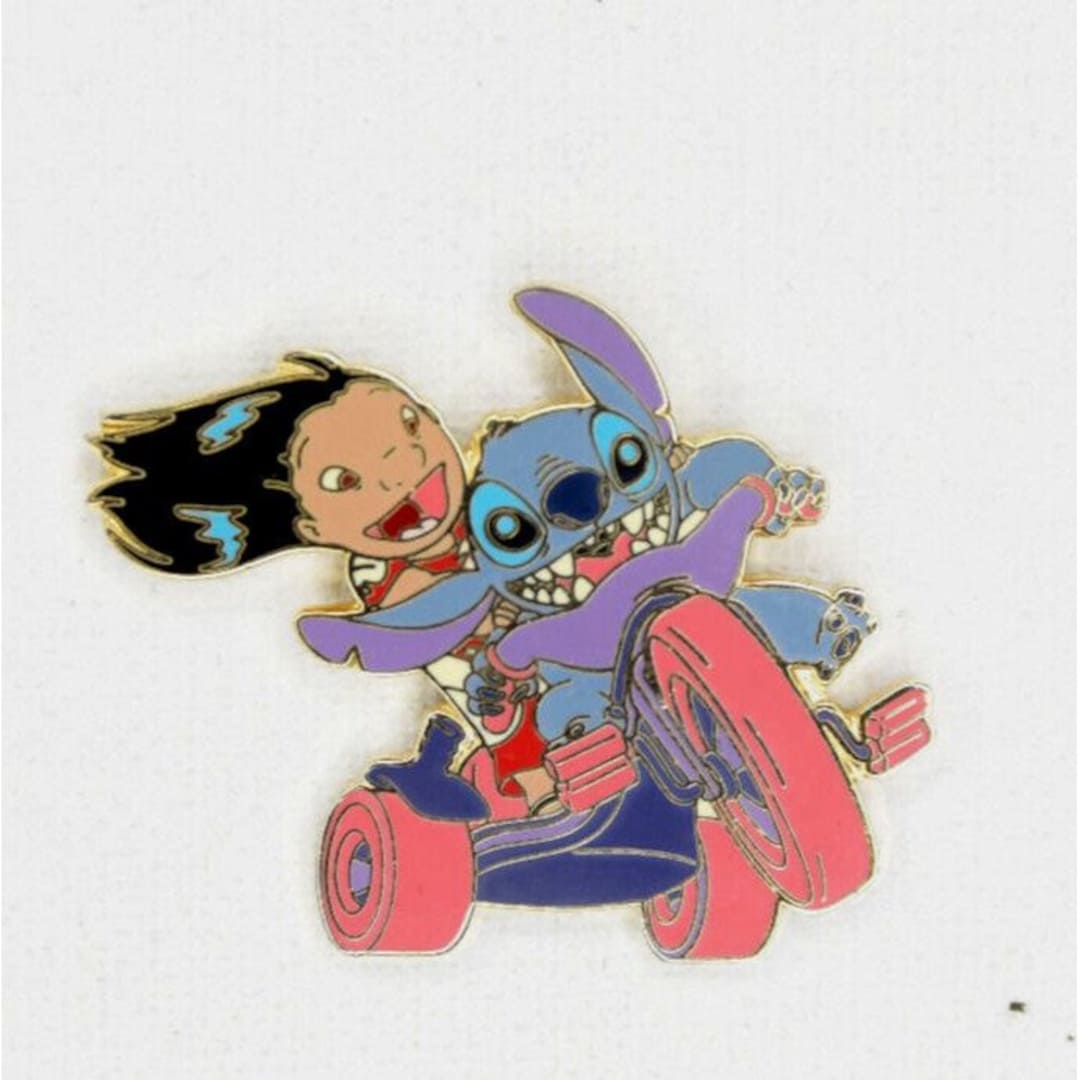 Disney 2002 Lilo & Stitch Riding A Purple and Pink Tricycle Big Wheel ...