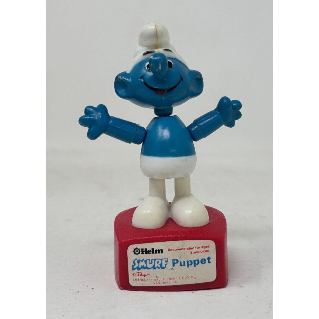 Vintage Smurf String Puppet Push Button HELM TOY Hong Kong - Etsy