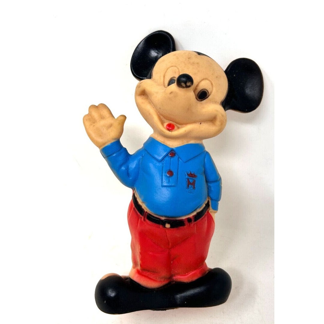 Vintage Mickey Mouse Waving Rubber Doll Squeek Toy 7 In - Etsy