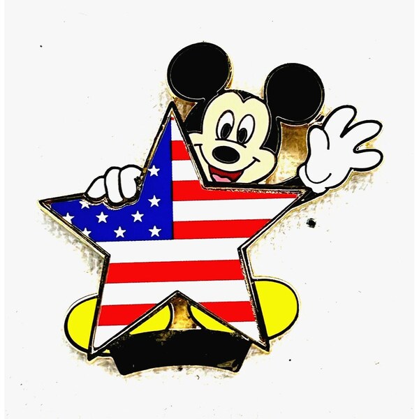 Mickey Mouse Flag Pin - Etsy