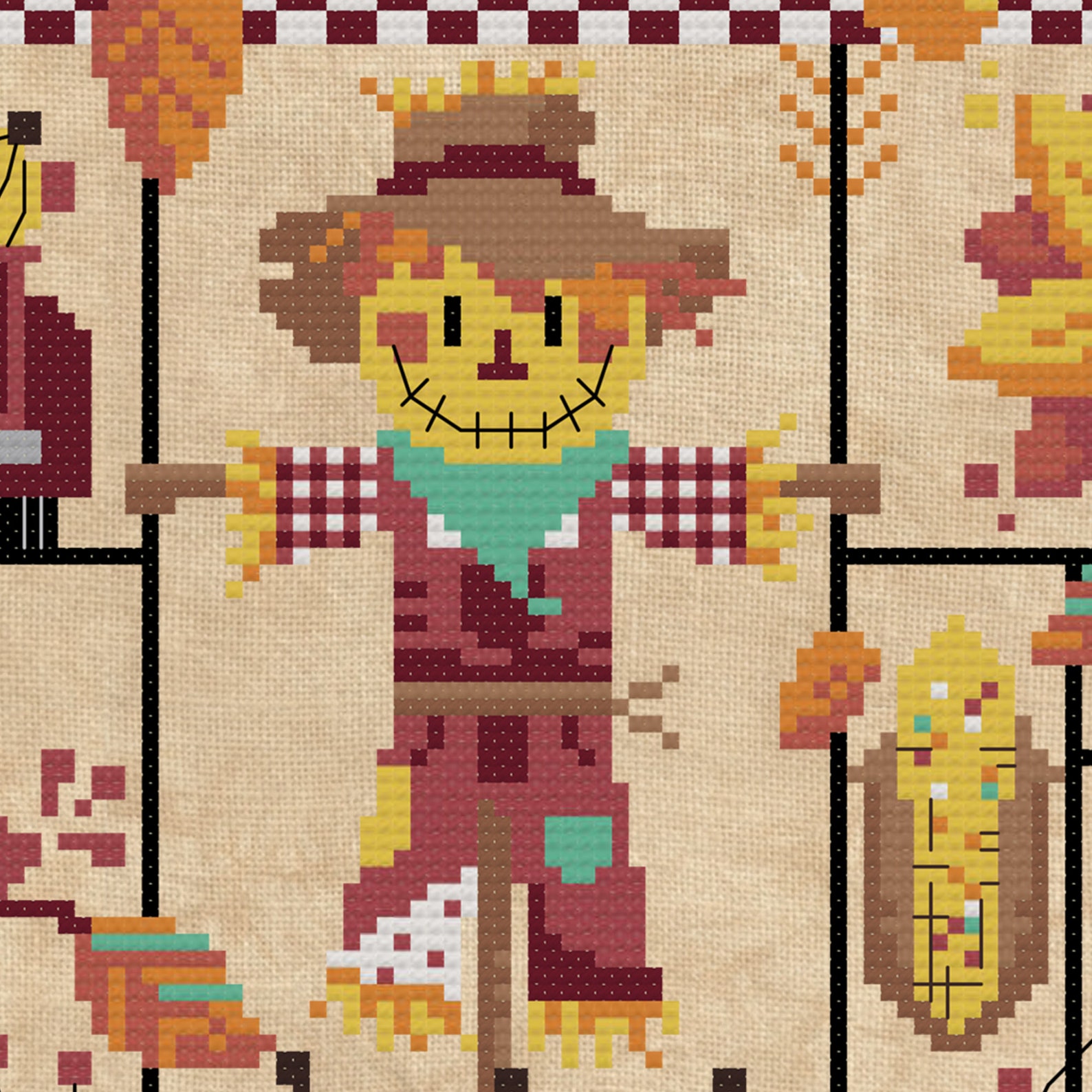 Fall Cross Stitch Sampler Autumn X Stitch Pattern Autumn | Etsy