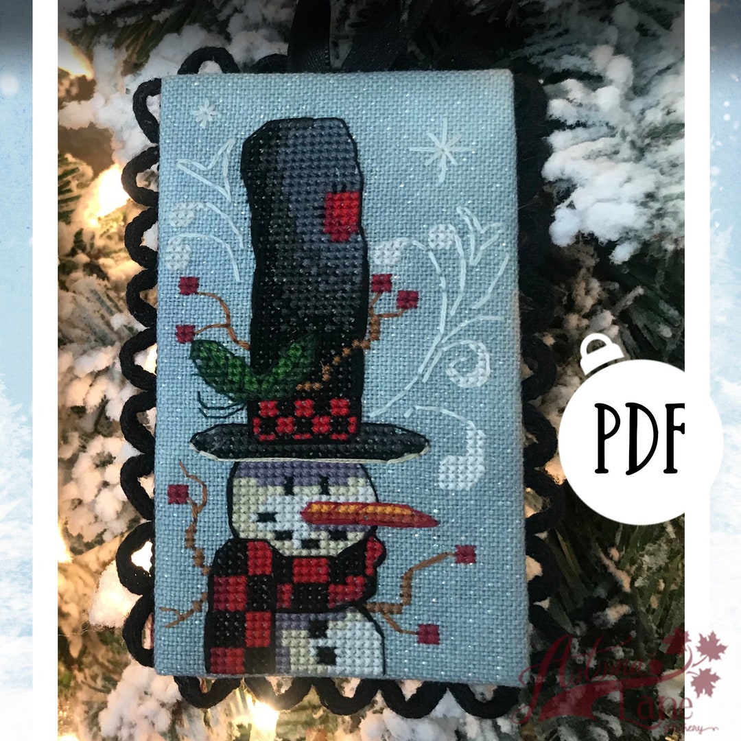 Frosty the Snowman Christmas Ornament Cross Stitch, Frosty Cross Stitch ...