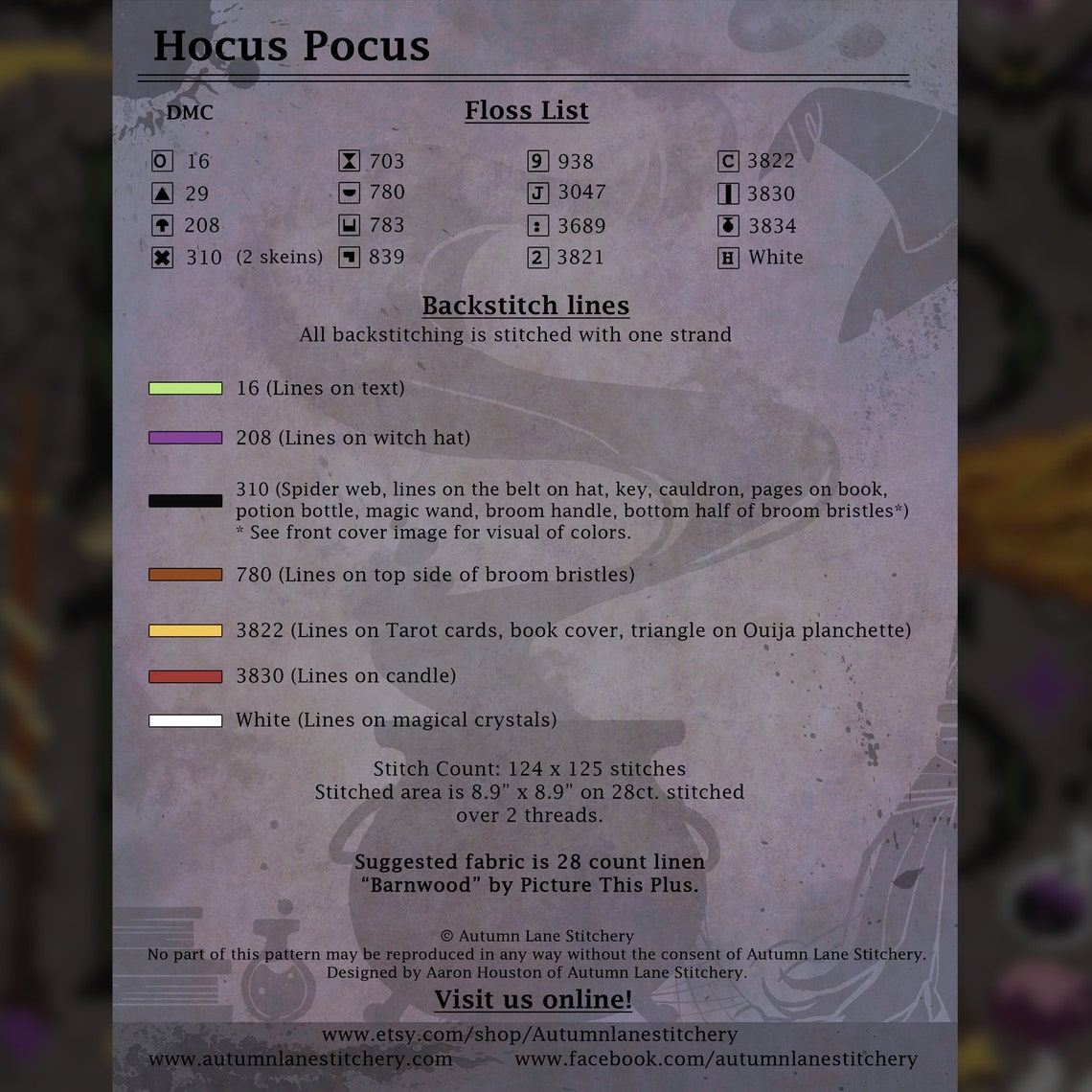 Hocus Pocus Cross Stitch Pattern - Halloween Witch Cross Stitch Pattern ...