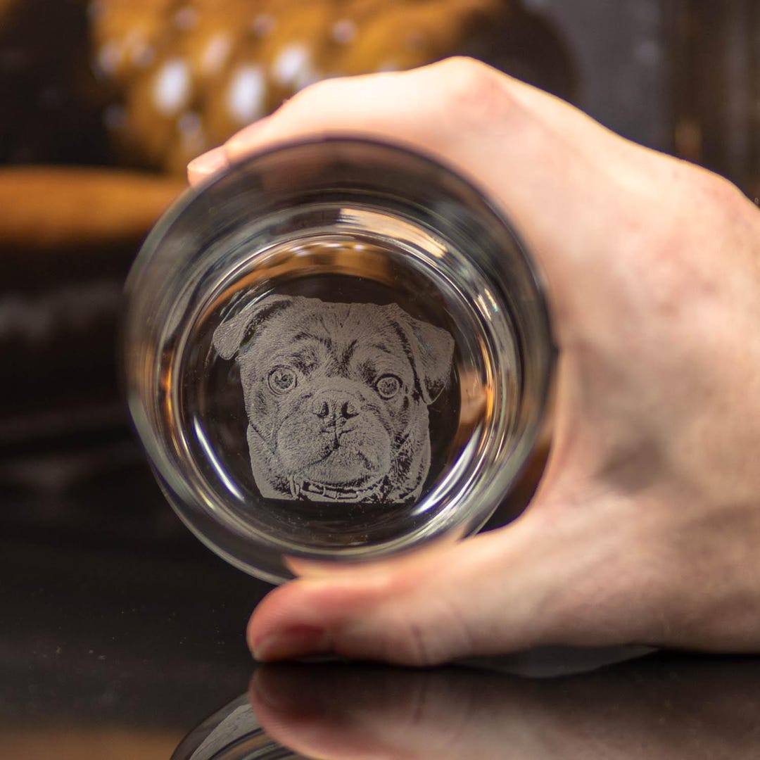 Custom Engraved Pet Portrait Glass - Personalized Barware for Dog ...