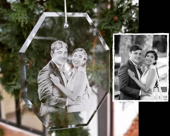 Photo Etched Glass Ornament Bulk Set Photograph on Glass Custom Ornament Anniversary Gift Wedding Holiday Decor Personalized Gift Etsy UK
