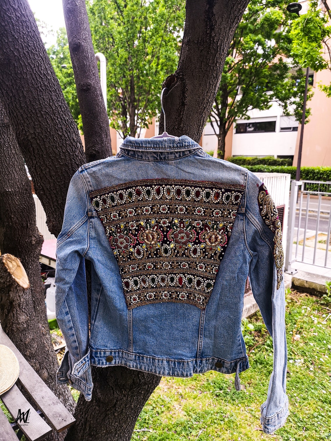 Jacket Embroideredwith a Vintage Piece ,unique Model, Each Denim Jacket ...