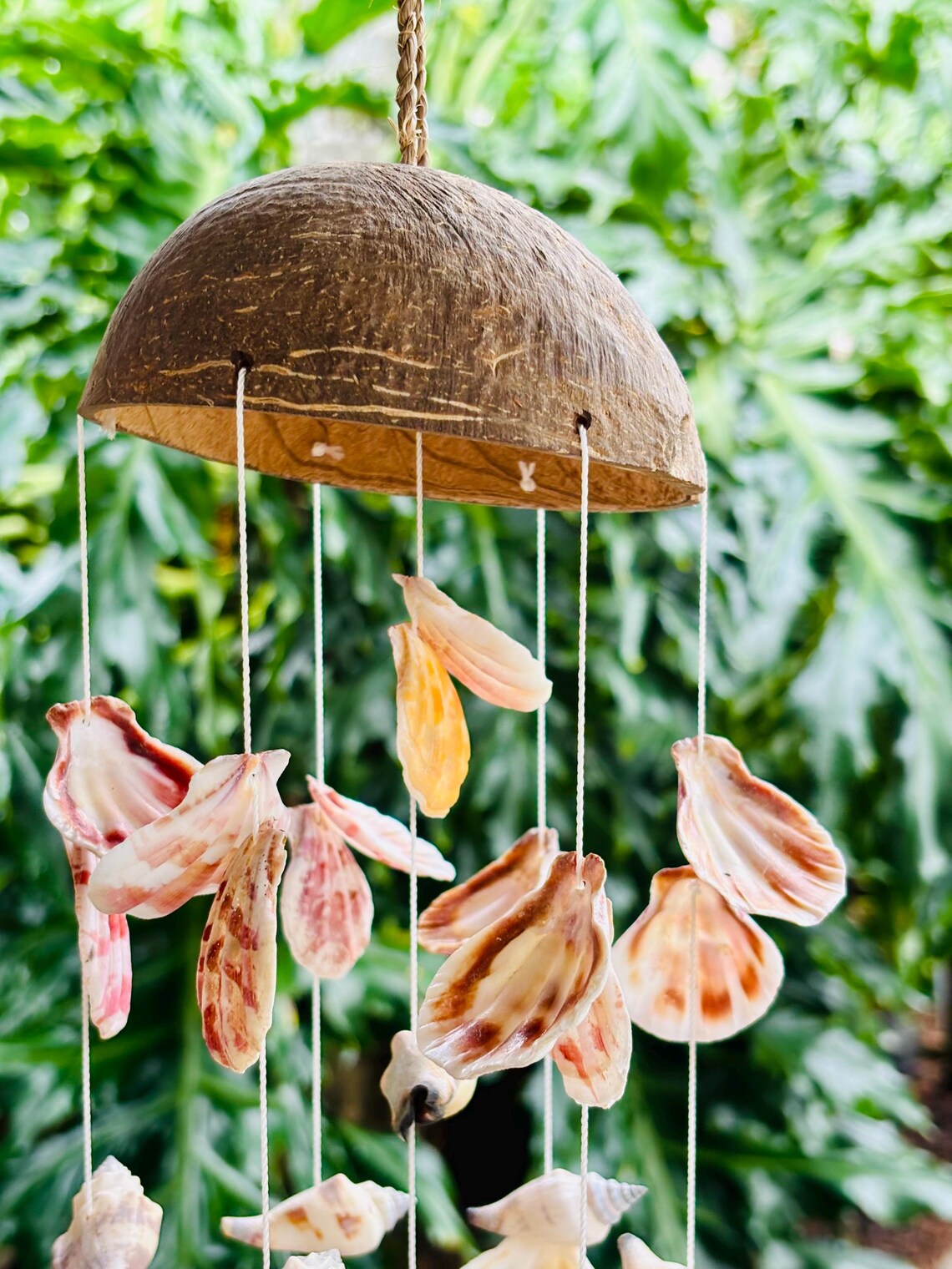 Seashell and Coconut Wind Chime for Coastal Decor Beach Vibes - Etsy