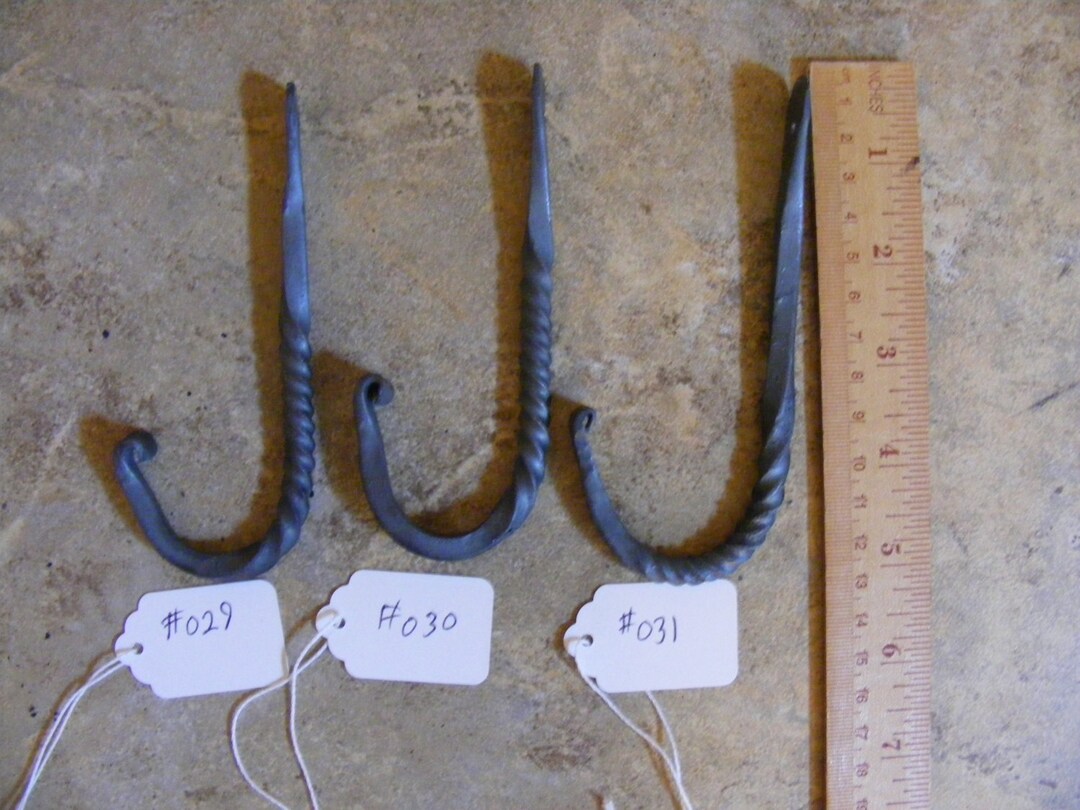 Forged J Hook, Wall Mounted Iron Hook, Patio Garage Cabin Decor - Etsy