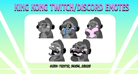 Cute King Kong Twitch Emotes / Cute Twitch Emotes / Kawaii | Etsy