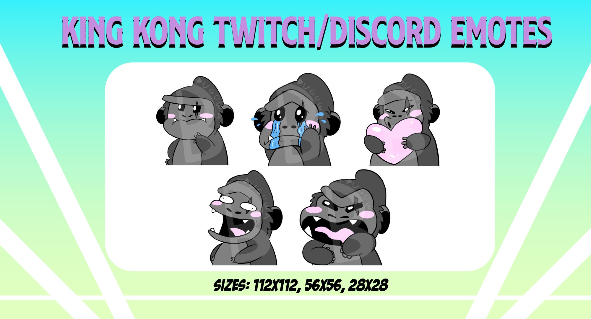 Cute King Kong- Twitch Emotes / Cute Twitch Emotes / Kawaii Emotes ...