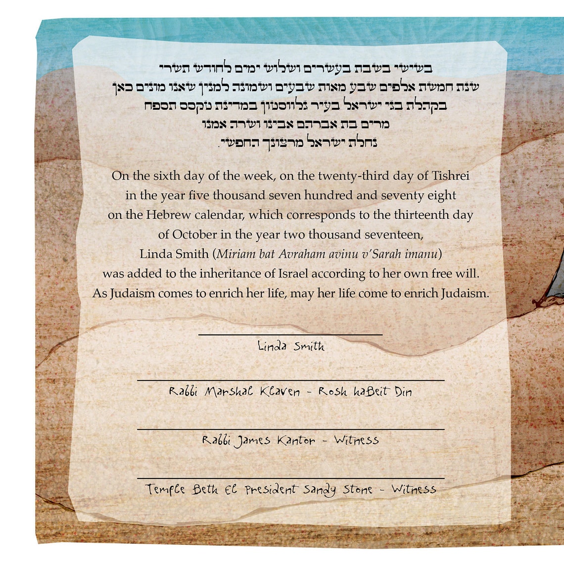 Jewish Conversion Certificate Mah Tovu Personalized - Etsy Ireland