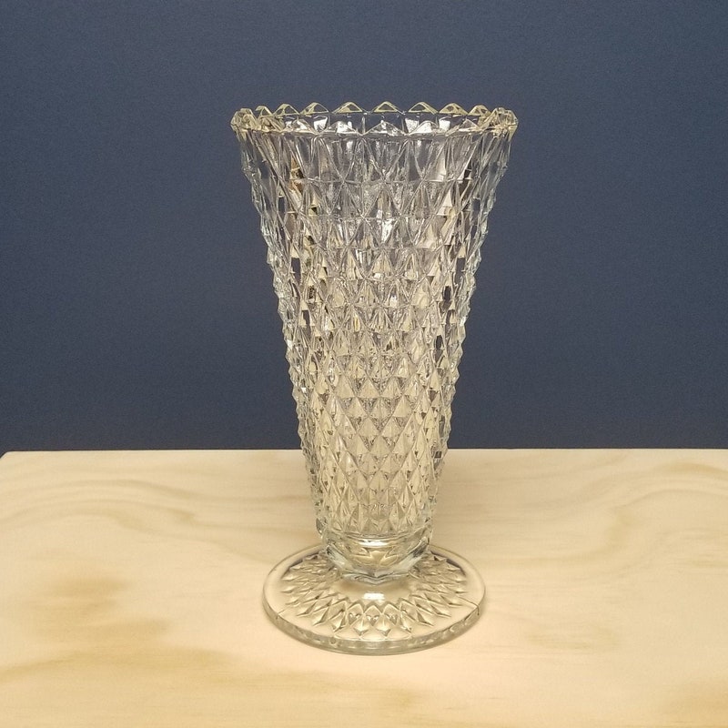 Footed Glass Vase - Etsy