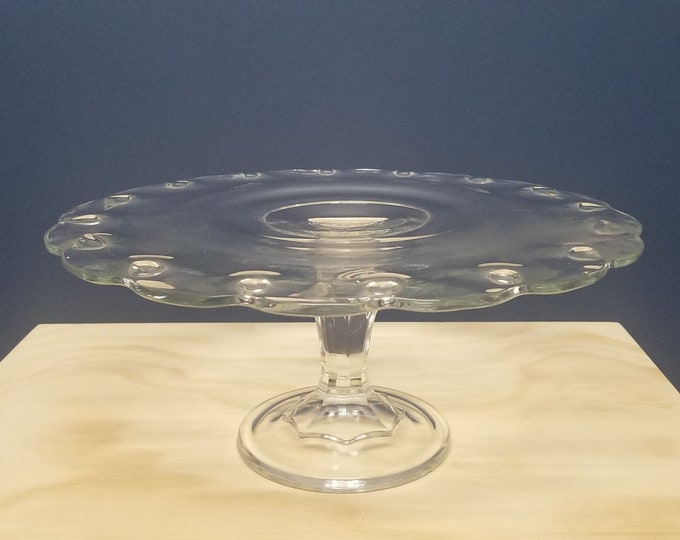 Indiana Glass Cake Stand, Teardrop Cake Plate, Vintage, Clear Glass - Etsy