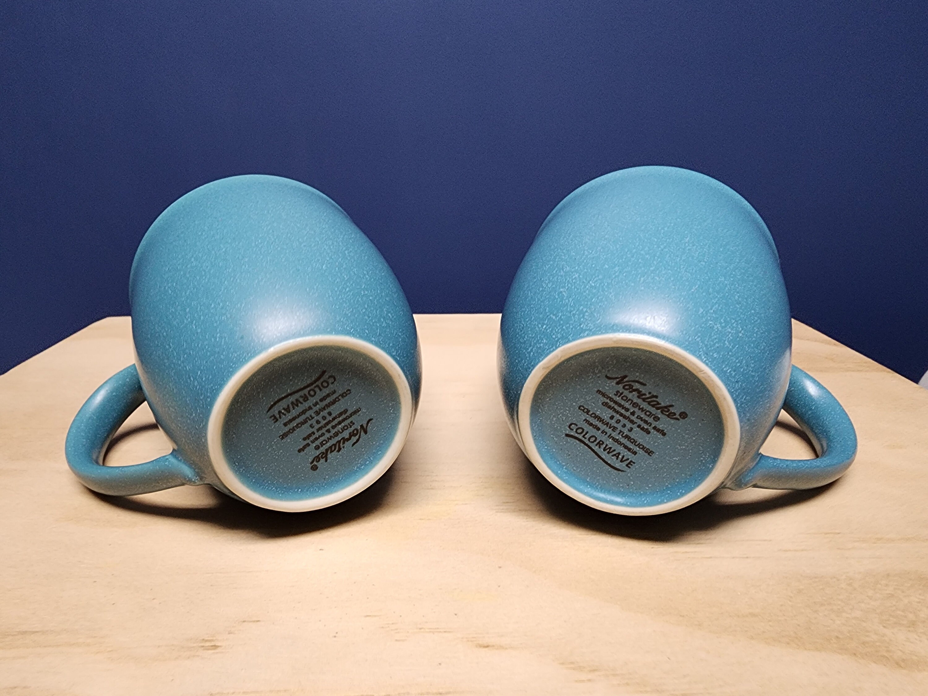 Vintage Turquoise Mugs, Noritake, Blue Green and White Coffee Cups, Set ...