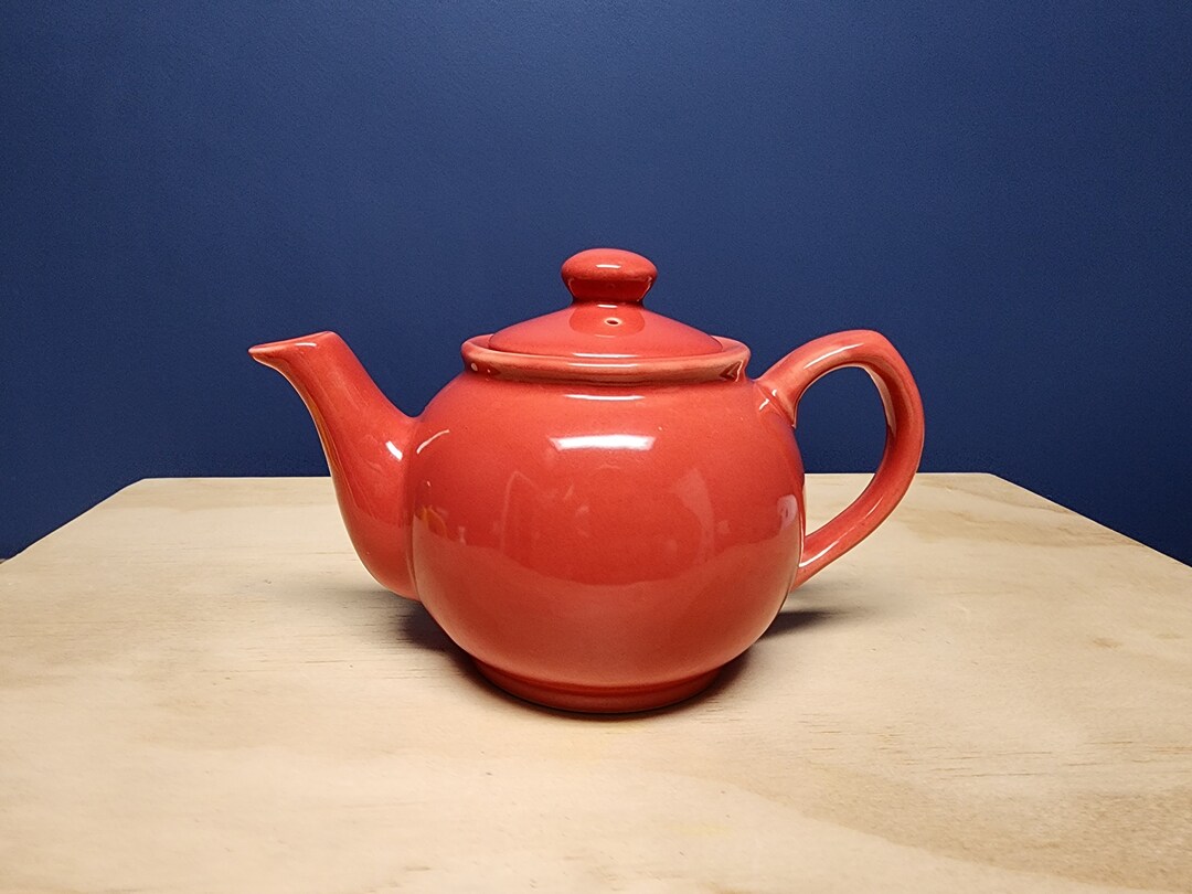 Vintage Coral Salmon Teapot, Retro Tea Pot, Small - Etsy