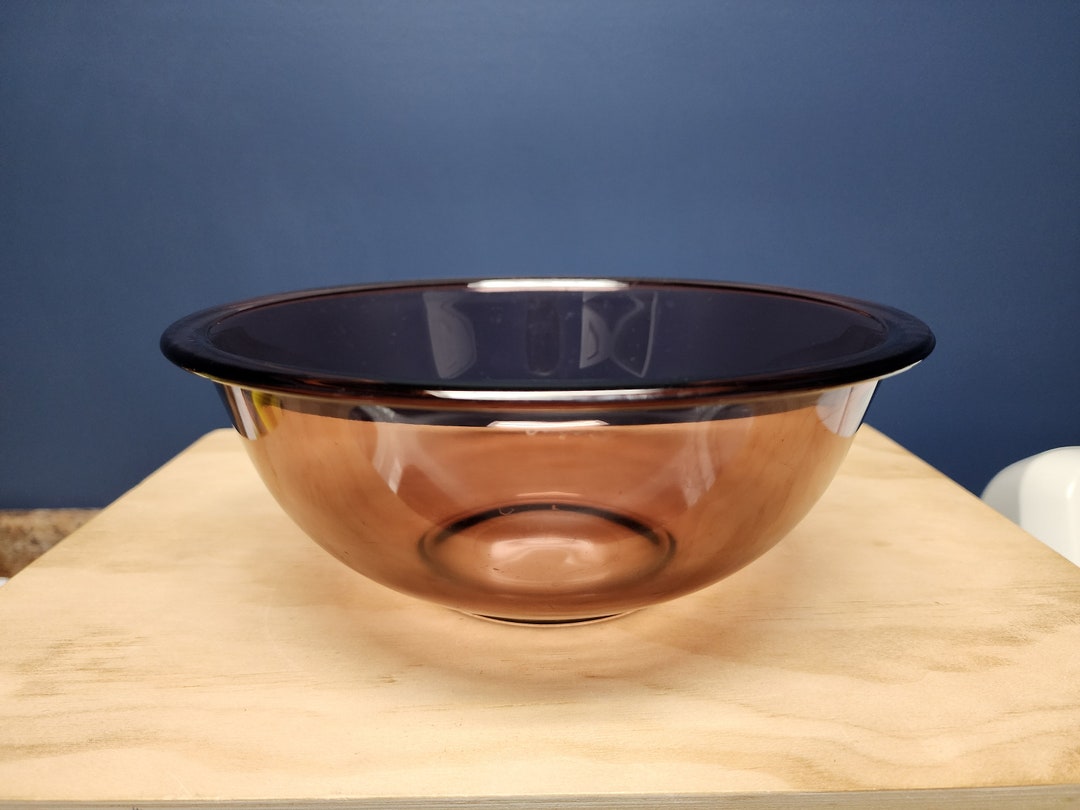 Large Glass Pyrex Mixing Bowl, Cranberry Glass Pyrex Bowl, Vintage - Etsy