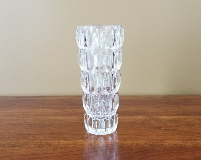 Fostoria Crystal Bud Vase, Vintage Vase With Oval Imprints, Star Imprint on Bottom - Etsy