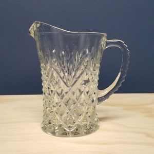 Vintage Pressed Glass Pitcher, Small Clear Glass Pitcher - Etsy