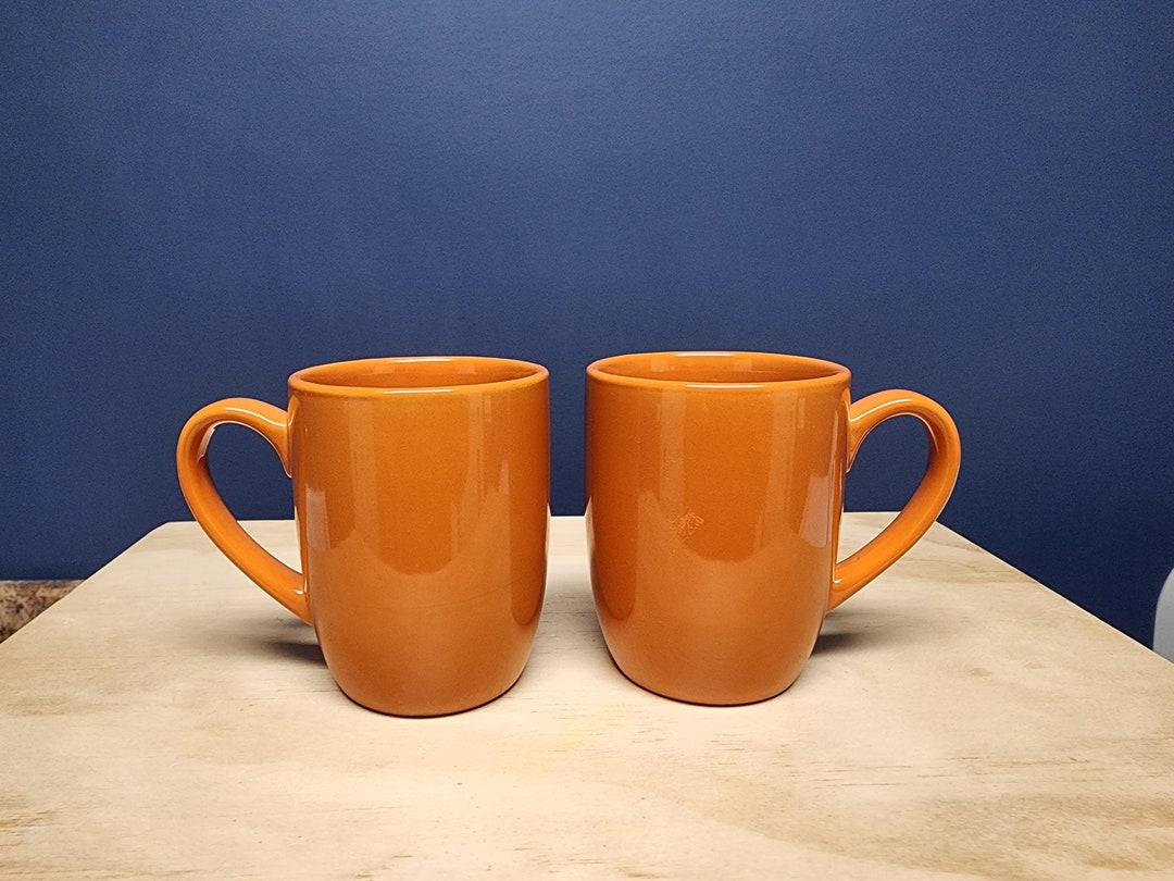 Orange Coffee Mugs Cups, Vintage Set of 2, Royal Norfolk - Etsy