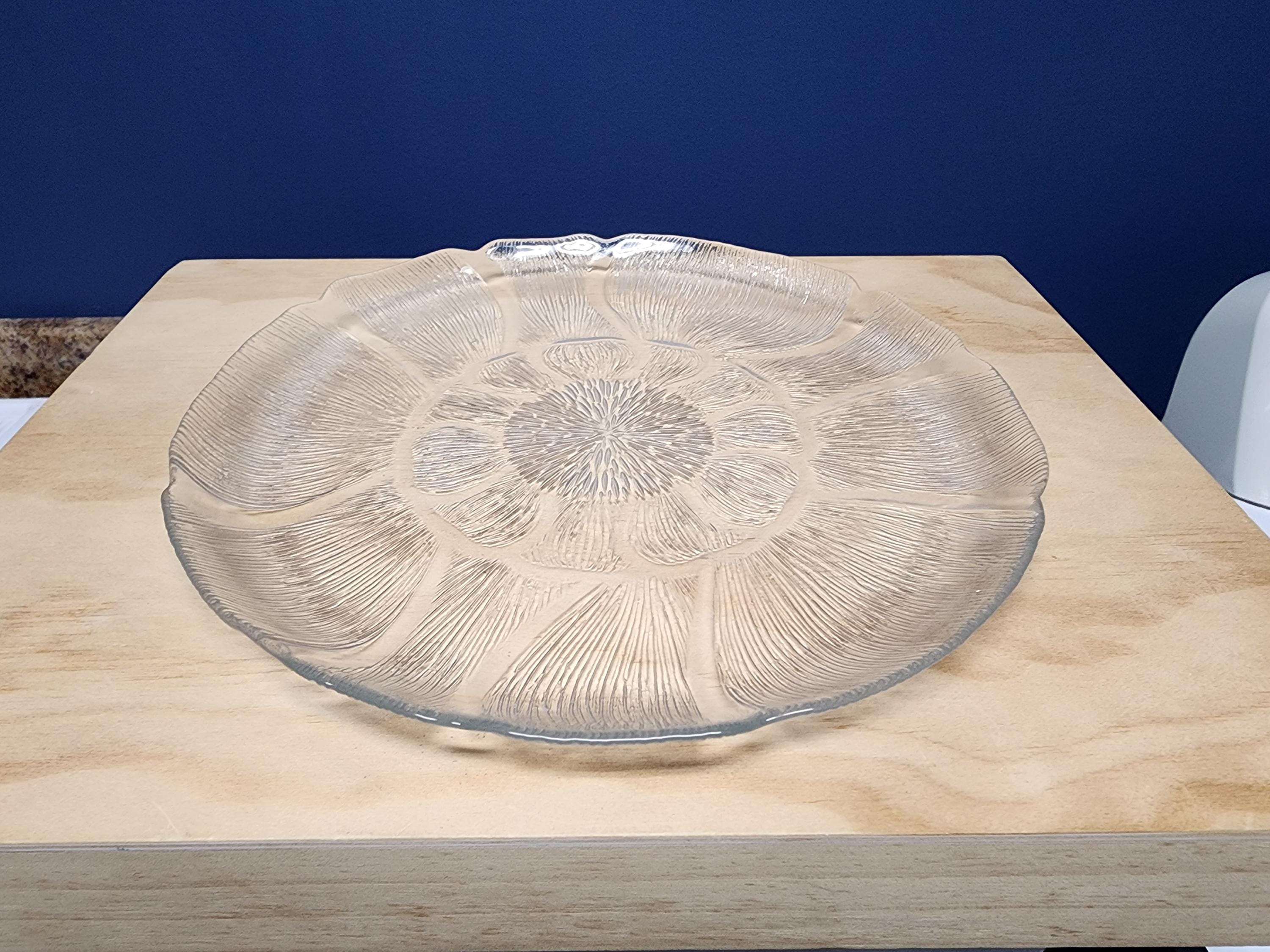 Arcoroc Fleur Dinner Plates, Clear Glass, French Glass, Set of 4, 10.5 ...