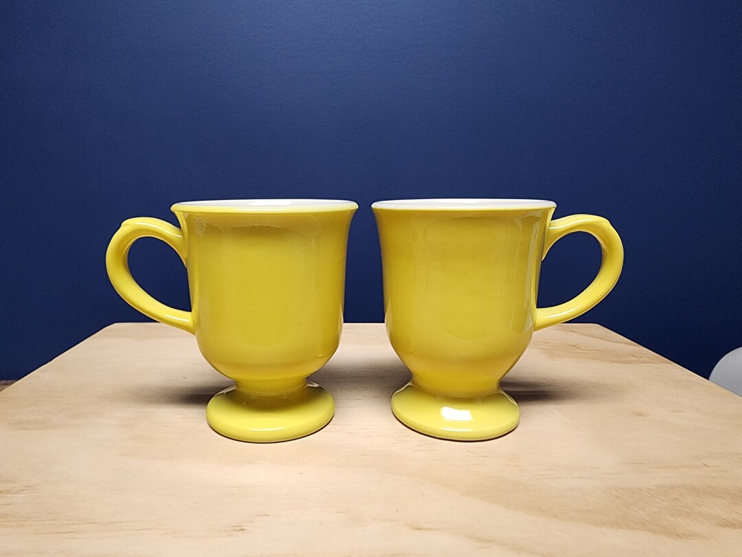Vintage Yellow Mugs, Shenango China, Mid Century Modern, Made in USA ...