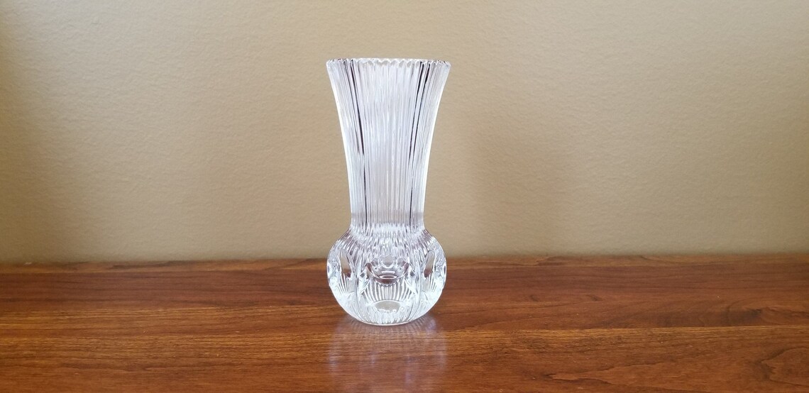 Vintage Fostoria Clear Glass Bud Vase, Circular Depressions - Etsy